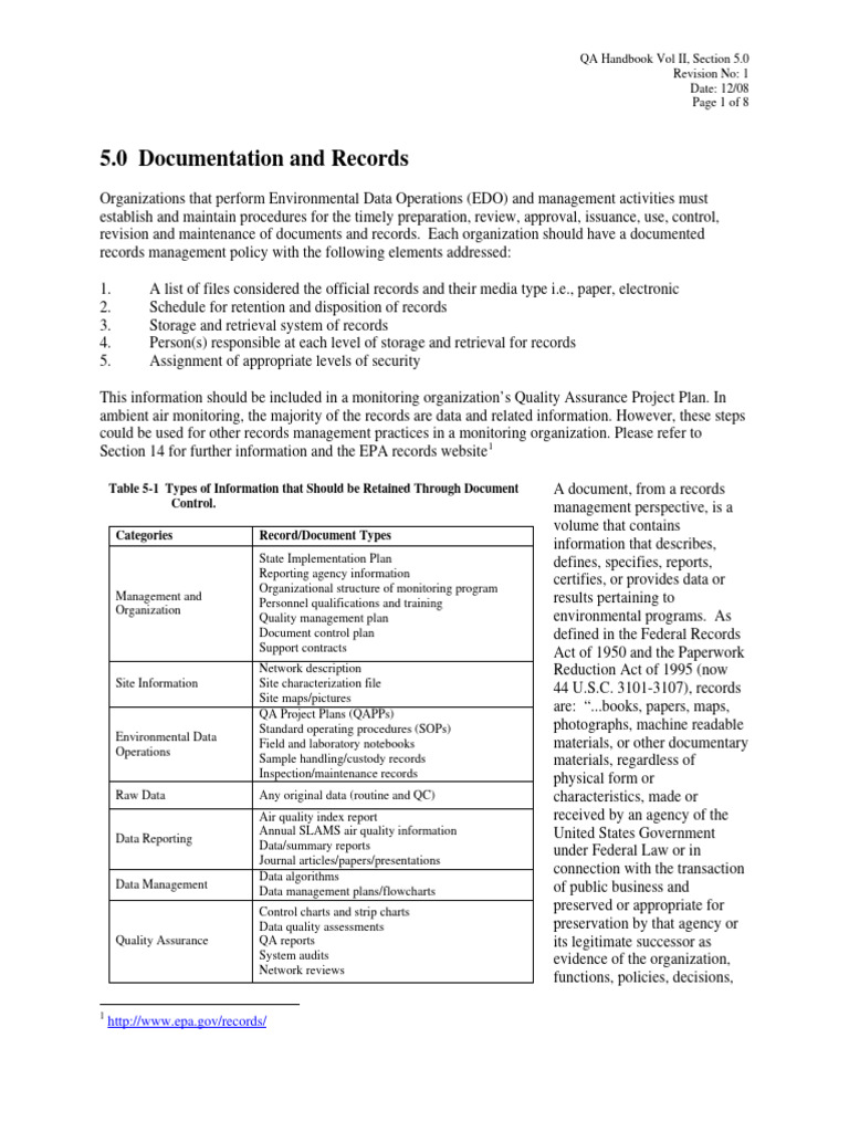 vol2sec05 | PDF | Quality Assurance | Records Management