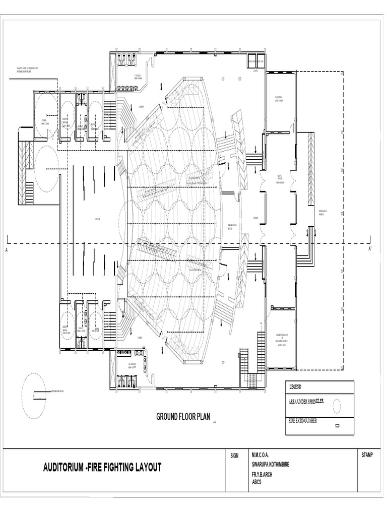 Auditorium - Fire Fighting Layout: Ground Floor Plan | PDF
