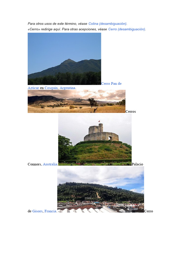 Colina | PDF | Geomorfología | Ciencias de la Tierra