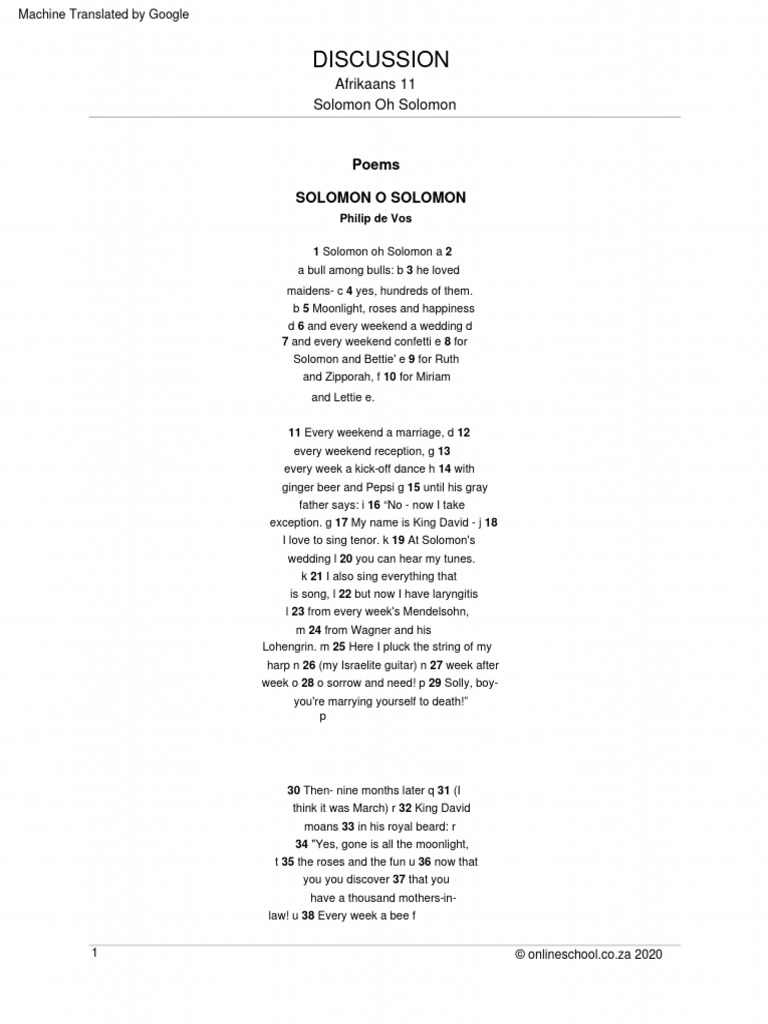 Solomon's Marriages: A Poetic Reflection | PDF | Singing | David