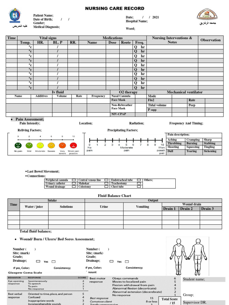 Nursing Record 2021 | Download Free PDF | Pain | Intravenous Therapy