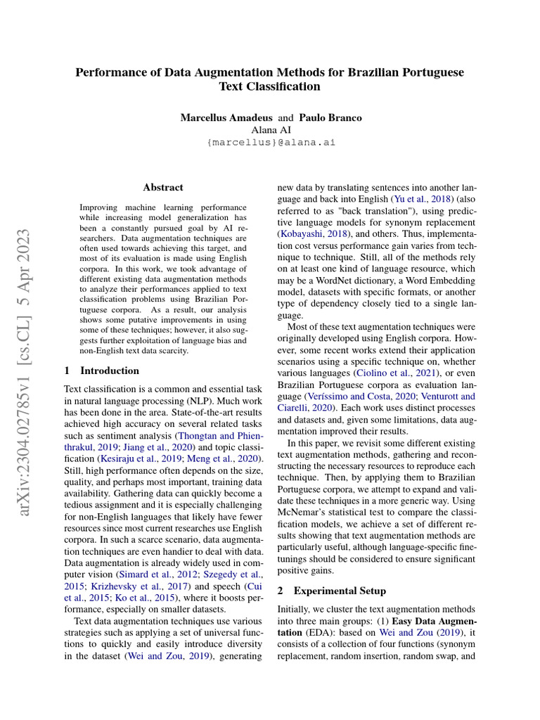 Performance of Data Augmentation Methods For Brazi | PDF | Support Vector Machine | Artificial ...