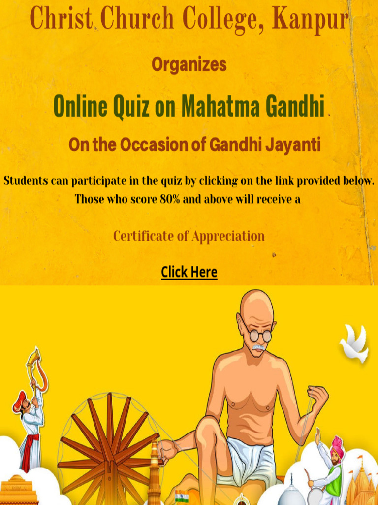 Gandhi Quiz for Students | PDF
