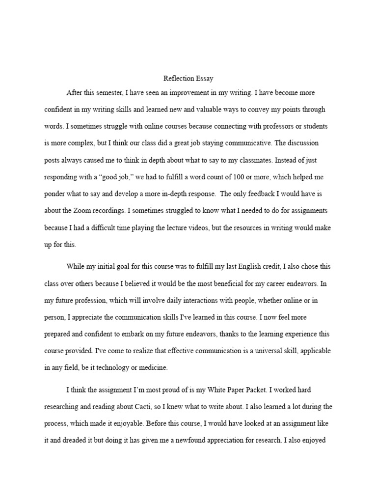 Reflection Essay | PDF | Educational Technology | Human Communication Reflection Essay | PDF | Educational Technology | Human Communication