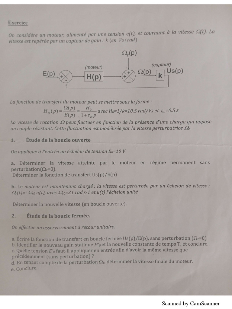 Asservissement ENETP | PDF