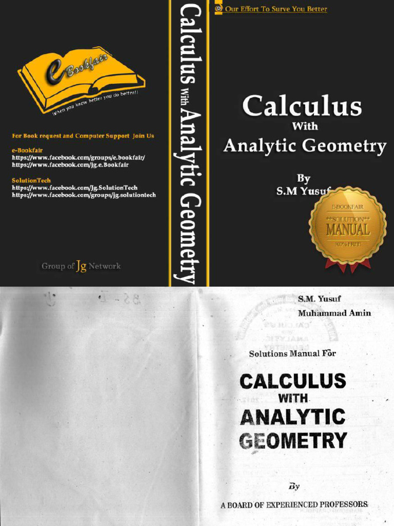 Calculus and Analytic Geometry by SM Yusuf (Solution) | PDF
