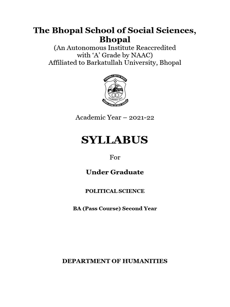 BA (Political Science) Second Year 2021-22 | PDF | Political Philosophy | Science