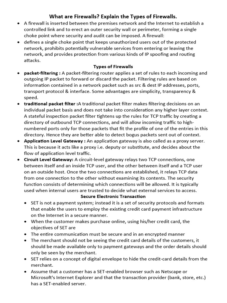 What Are Firewalls | PDF | Information Security | Osi Model