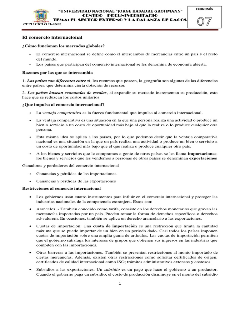 Pract. 07 - Economia Con Claves | PDF | Tipo de cambio | Balance de pagos