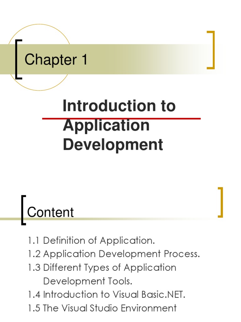 Chapter 1 - Introduction To Application Development | Download Free PDF ...
