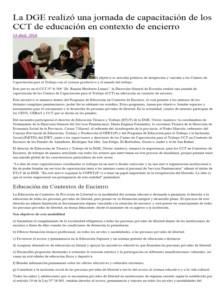 Capacitación CCT en Contexto de Encierro | PDF | Justicia | Crimen y ...