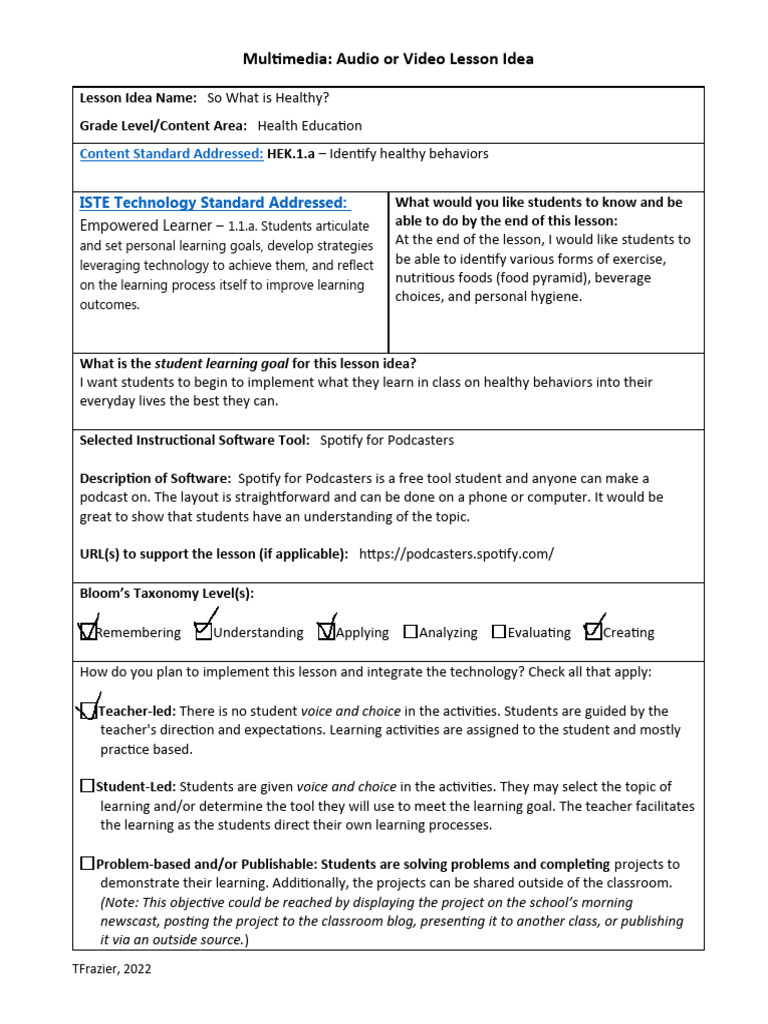 Multi Media Audio and Video Lesson Plan | PDF | Learning | Multimedia