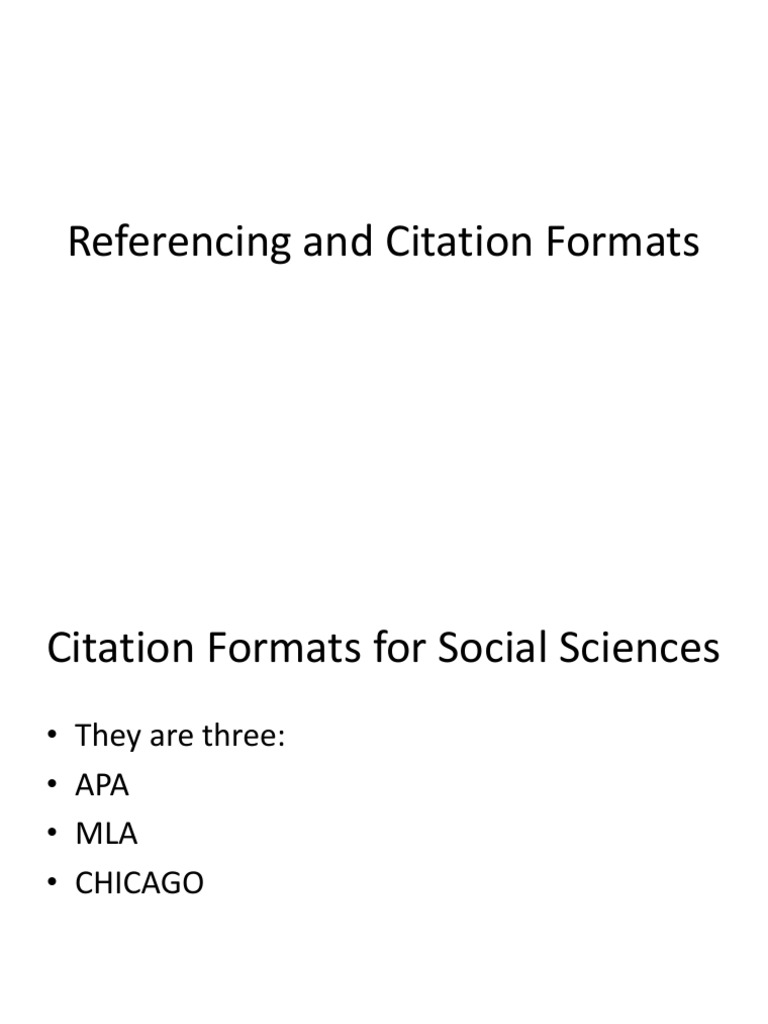 Referencing and Citation Formats | PDF | American Psychological ...