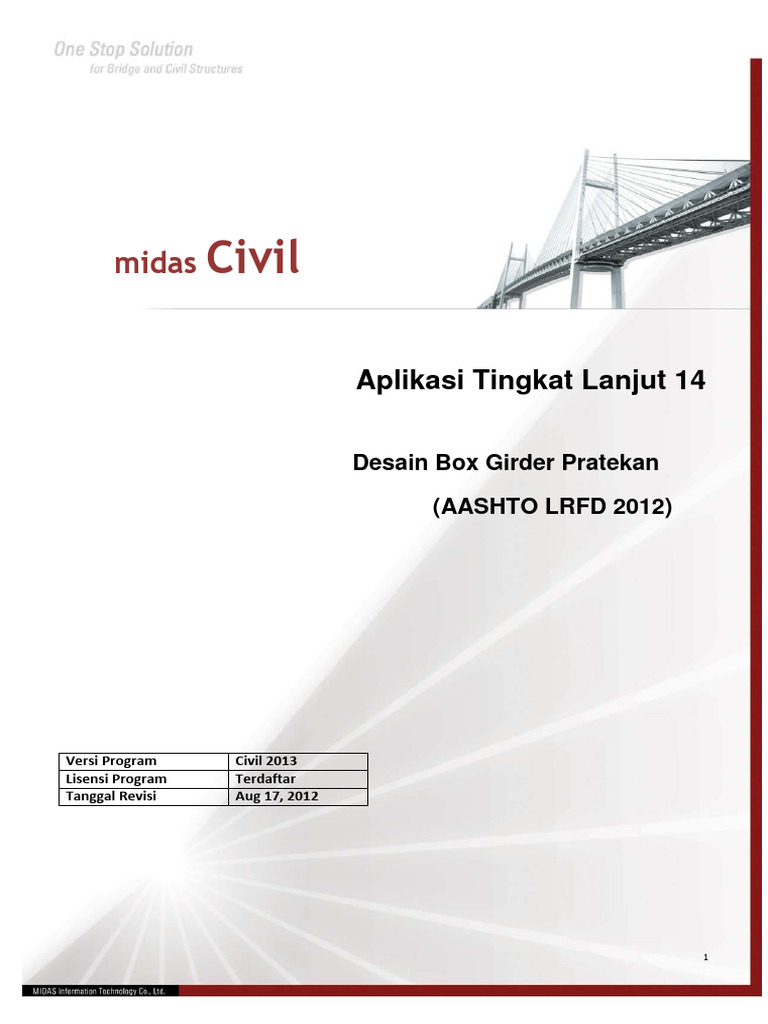 App14. Desain Box Girder Pratekan Sesuai AASHTO LRFD 2012 | PDF