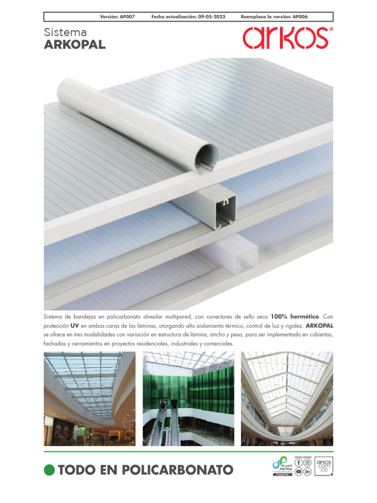 Sistema Arkopal AP007 | PDF | Aislamiento térmico | Aluminio