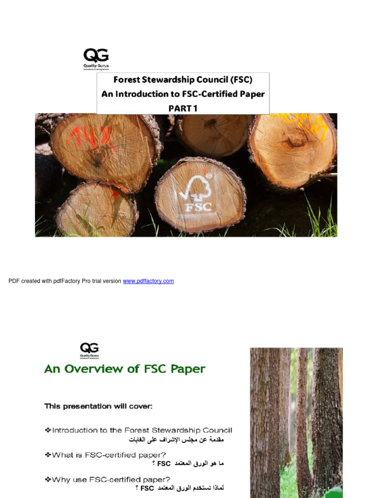 Part1 Upd FSC Training Material | PDF | Forest Stewardship Council ...