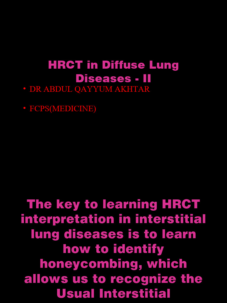 HRCT in Diffuse Lung Diseases | PDF | Lung | Pulmonology