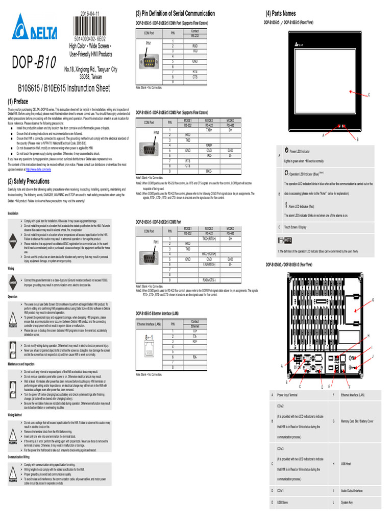Delta - Ia Hmi - Dop B10S615 E615 - Q - TC en SC Tur - 20160714 | PDF ...