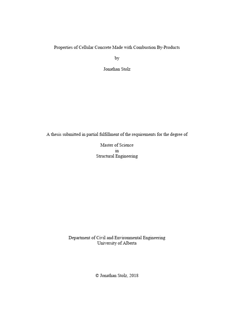 Stolz Jonathan M 201809 MSC | PDF | Concrete | Cement