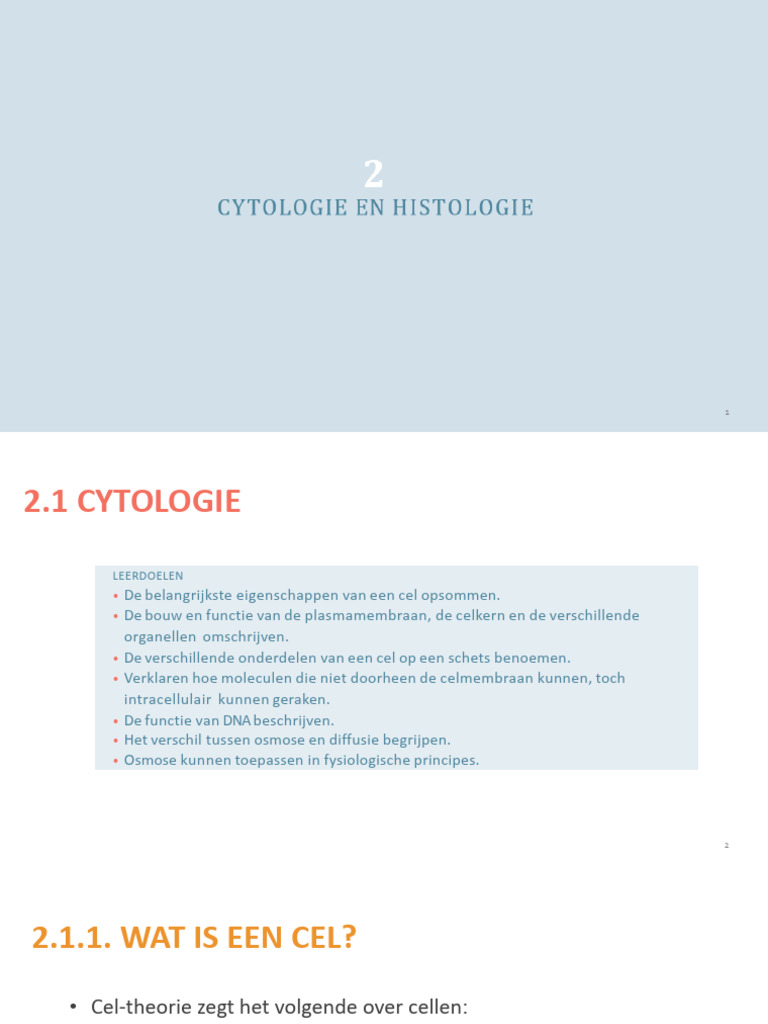 HFST 2 Cellen en Weefsels | PDF