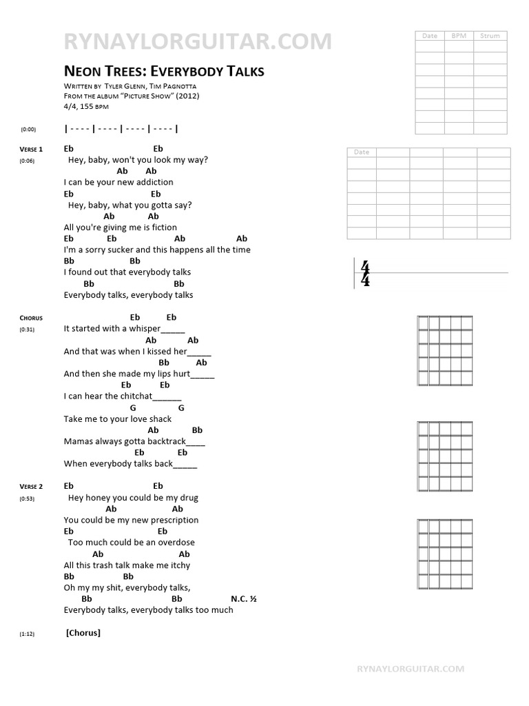 Neon+Trees+ +Everybody+Talks | PDF | Song Structure | Songs
