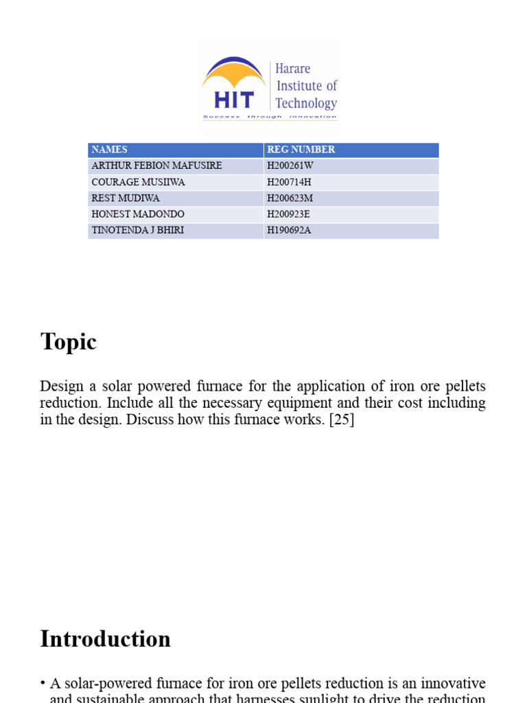 Group 5 Presentation1 | PDF | Refractory | Solar Energy