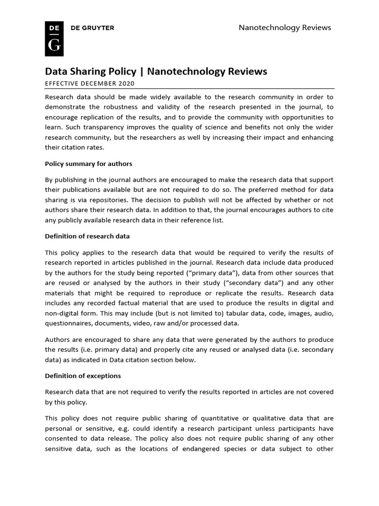 NTREV_Data Sharing Policy | PDF | Data | Information Science