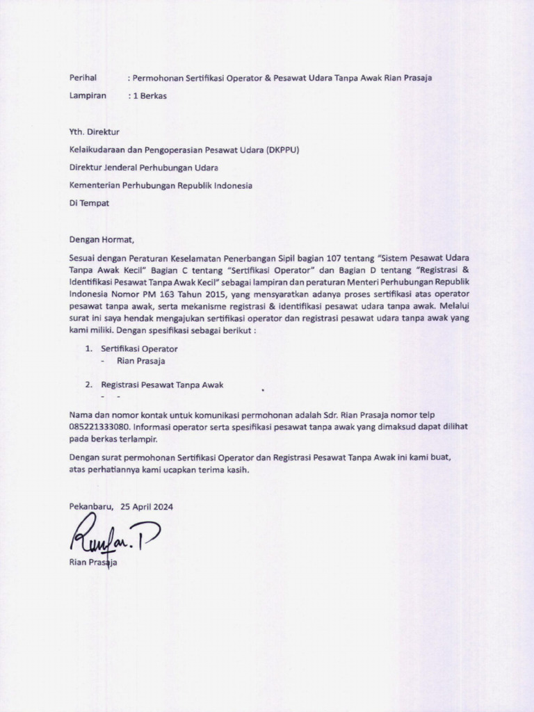 Permohonan Rian | PDF