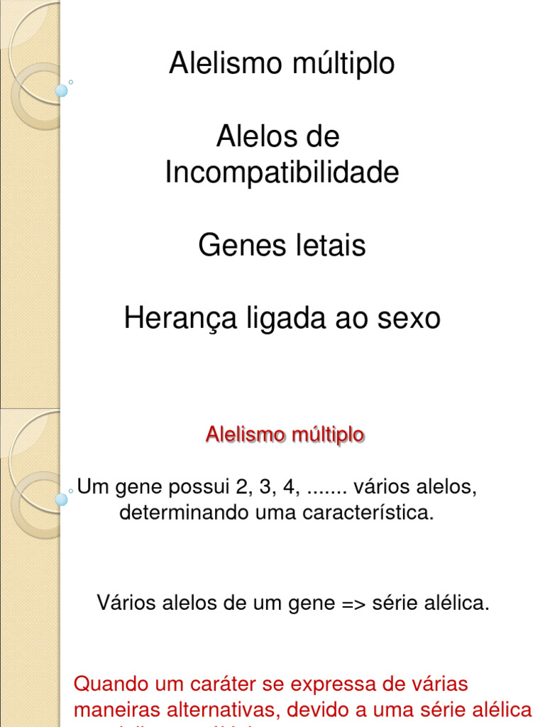 Alelismo Múltiplo e Seus Exemplos | PDF | Alelo | Genótipo