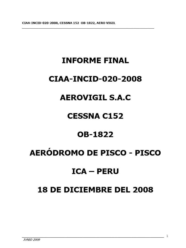 Ciaa-Incid-020-2008 Ob1822 - 18dec08 | PDF | Control de tráfico aéreo | Aeropuerto