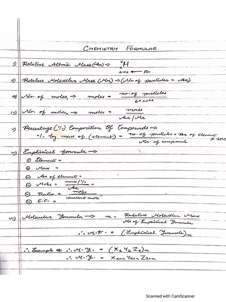 Moles All Formulae | PDF