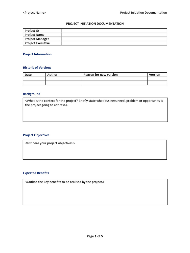 Project Initiation Documentation Guide | PDF | Risk | Business