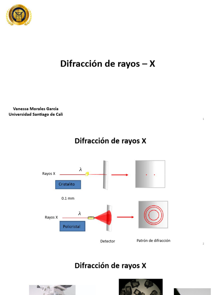 Clase 8 y 9 - Difracción de Rayos X | PDF | Cristalografía de rayos X | Rayo X