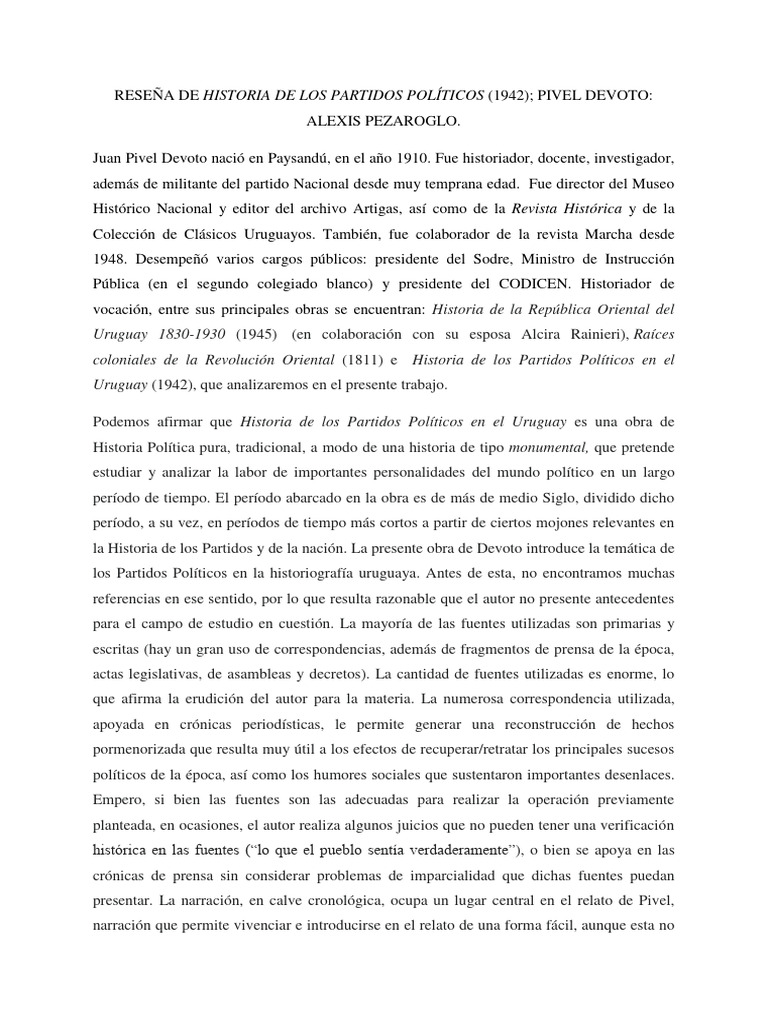 Reseña Pivel Devoto Alexis Pezaroglo | Descargar gratis PDF | Uruguay ...