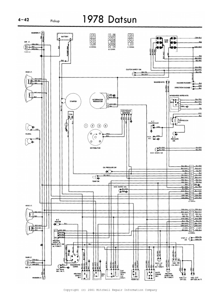 1978 Datsun 620 Pickup Wiring Diagram | PDF | Technology & Engineering