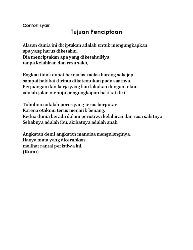 Contoh Syair | PDF | Agama & Spiritualitas