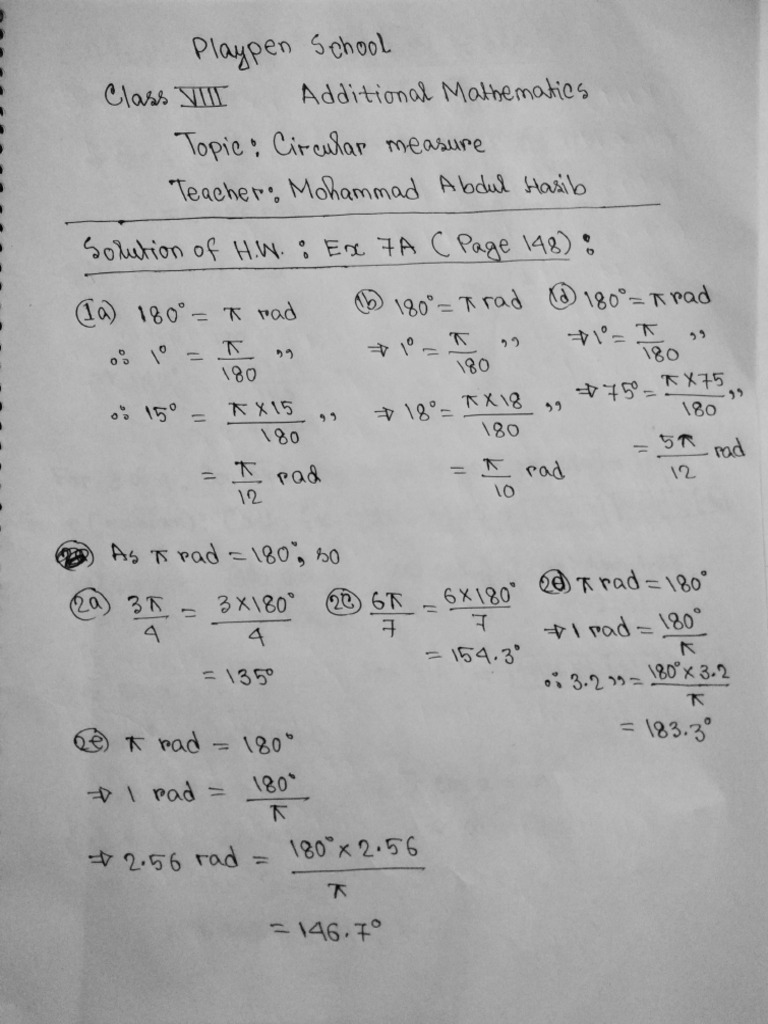 Circular Measure Notes 4 | PDF