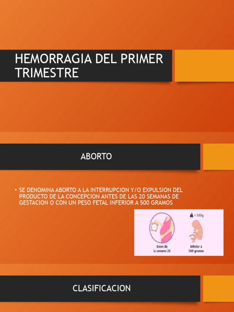 Hemorragia Del Primer Trimestre | PDF | Aborto | El embarazo