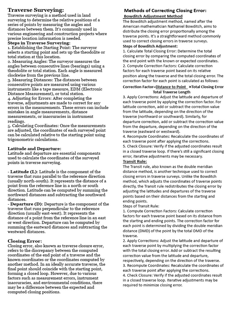 Traverse Surveying | Download Free PDF | Surveying | Probability And ...
