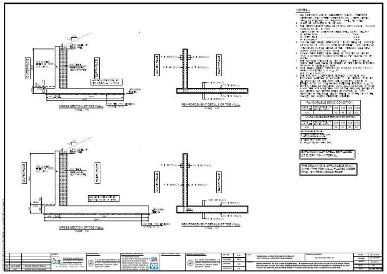 RCC Toe Wall Reinforcement Details | PDF | Buildings And Structures ...