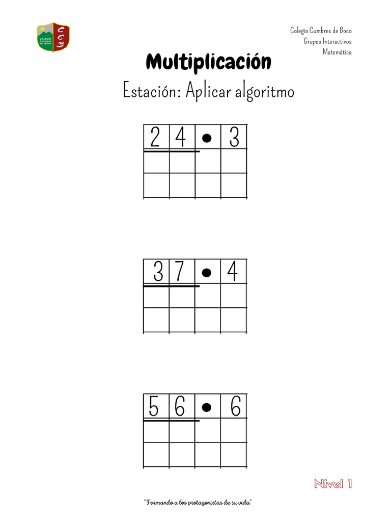 Multiplicación Interactiva Escolar | PDF | Matemáticas | Algoritmos