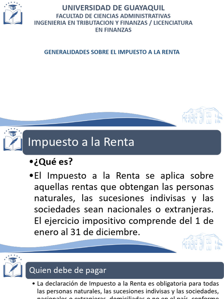 Generalidades Sobre IR | PDF | Impuesto sobre la renta | Impuestos