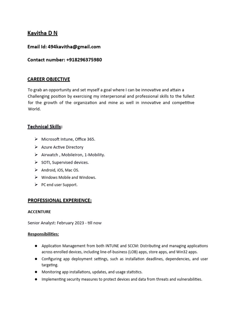 Kavitha Resume-2024 | PDF | Security | Computer Security