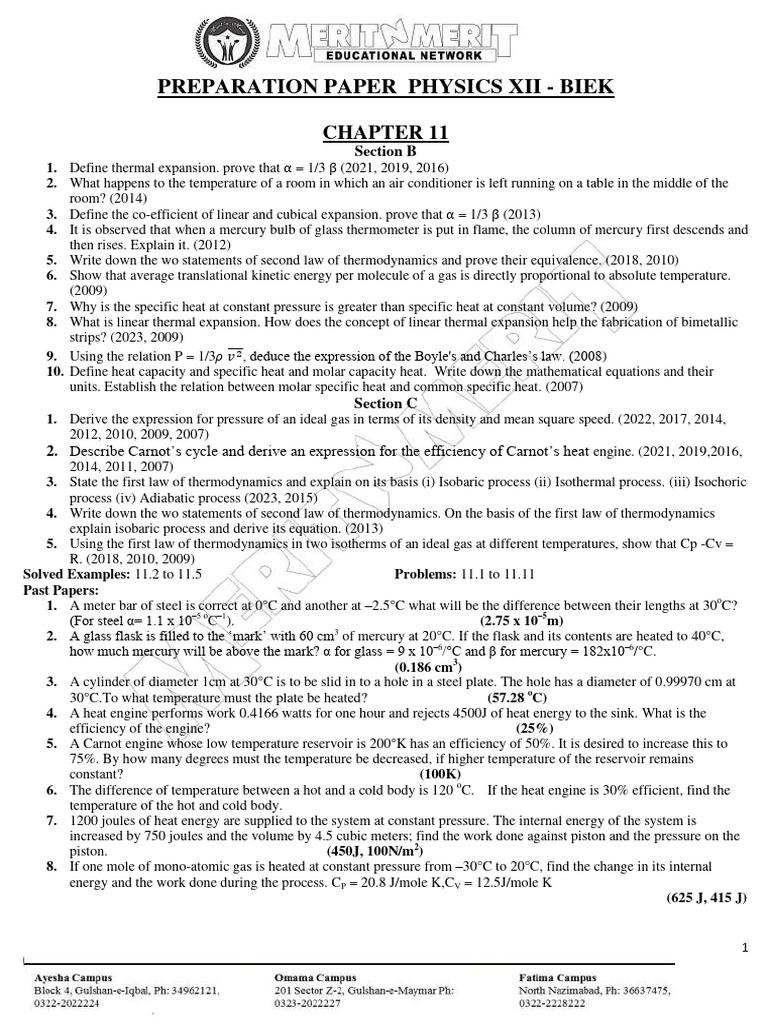 Physics XII Preparation Paper Guide | PDF | Radioactive Decay | Capacitance