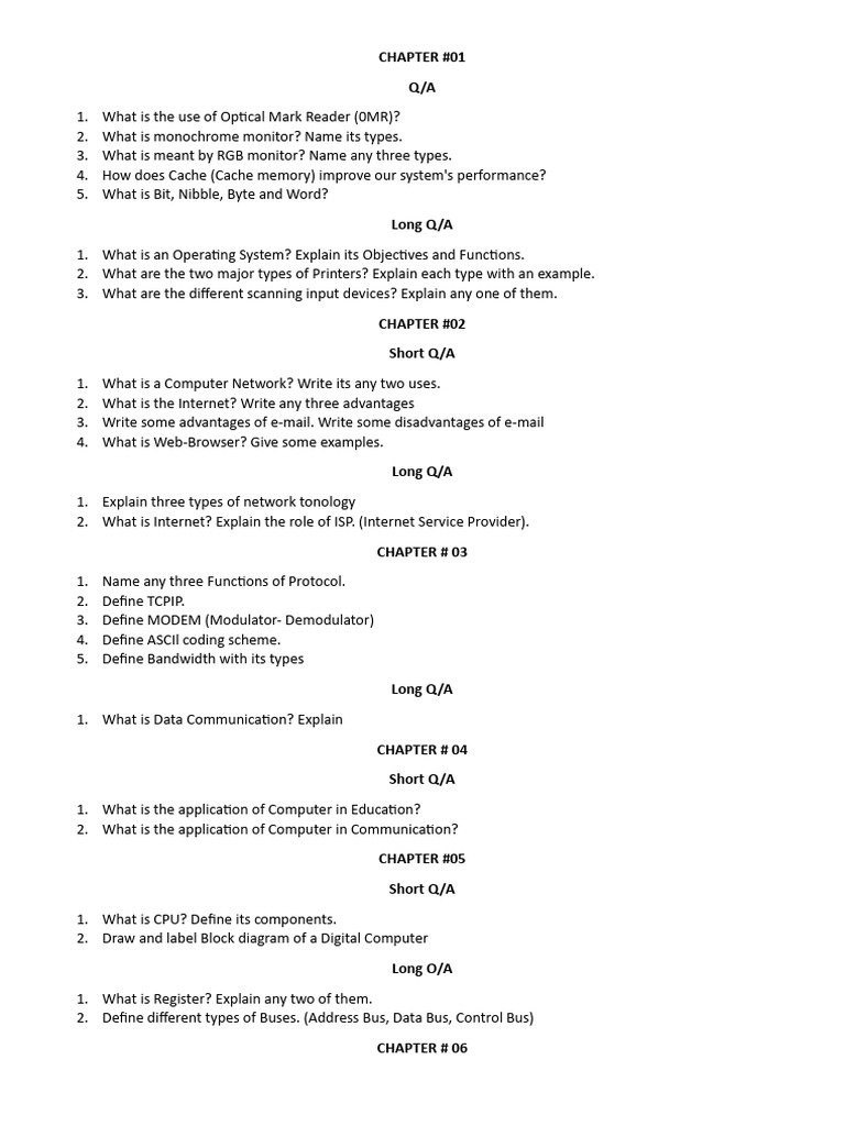Imp Computer Xi | PDF | Computer Network | Computer Data Storage