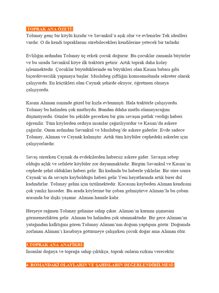 Toprak Ana Ozeti | PDF