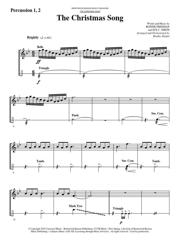 11 The Christmas Song Musical - Percussion 1, 2 | PDF | Musical ...