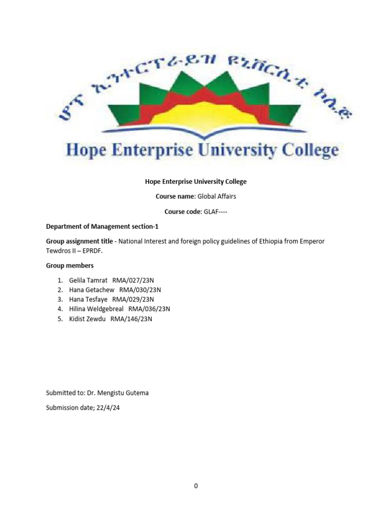 Global Trends Assignment | PDF | Ethiopia | Eritrea