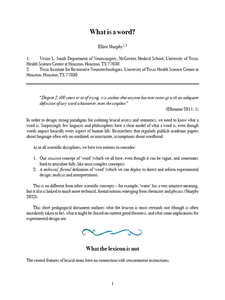 What Is A Word? | PDF | Semantics | Word