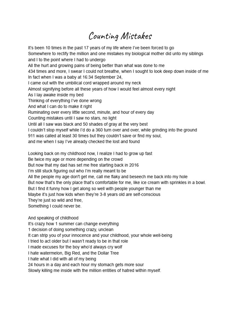 Counting Mistakes | PDF